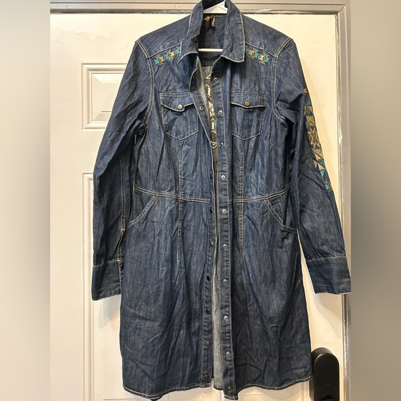 Stetson | Dresses | Stetson Blue Denim Long Sleeve Dress With ...